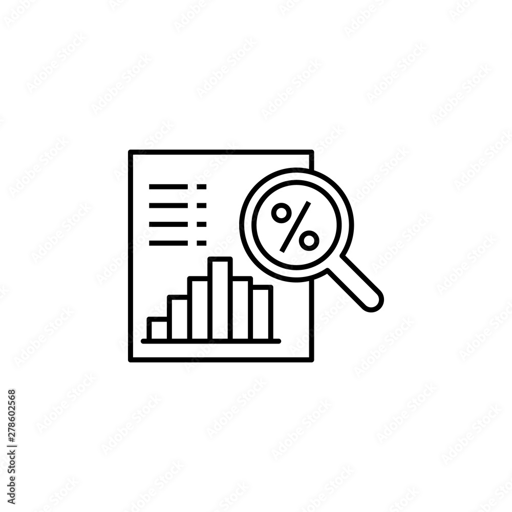 Laptop finance chart outline icon. Element of finance illustration icon ...