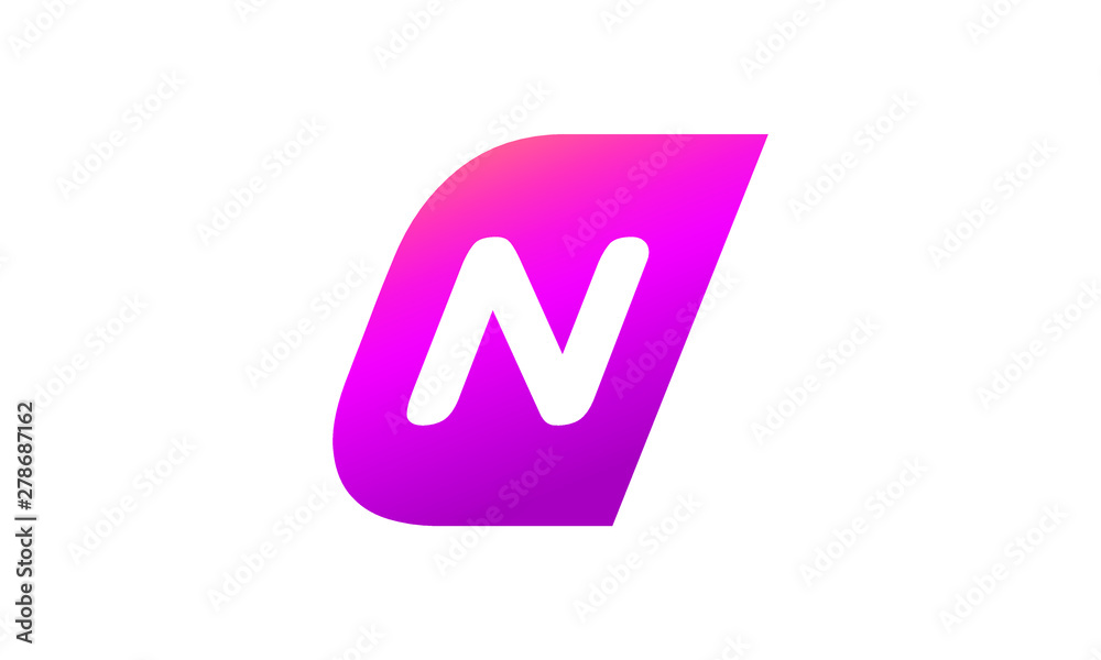 letter N logo with pink color Stock Vector | Adobe Stock