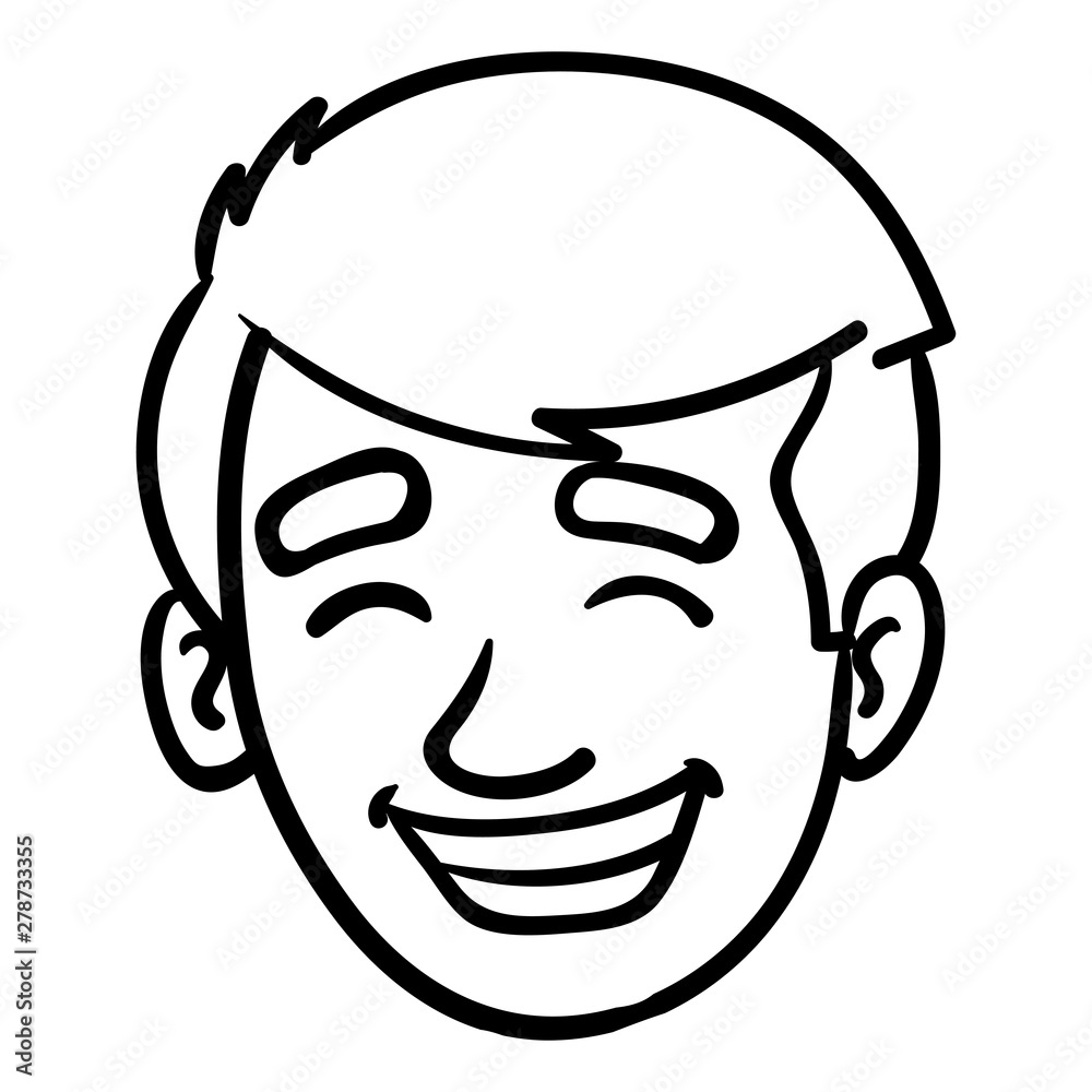 vector cartoon drawing of a head. illustration, cartoon, outline, woman ...