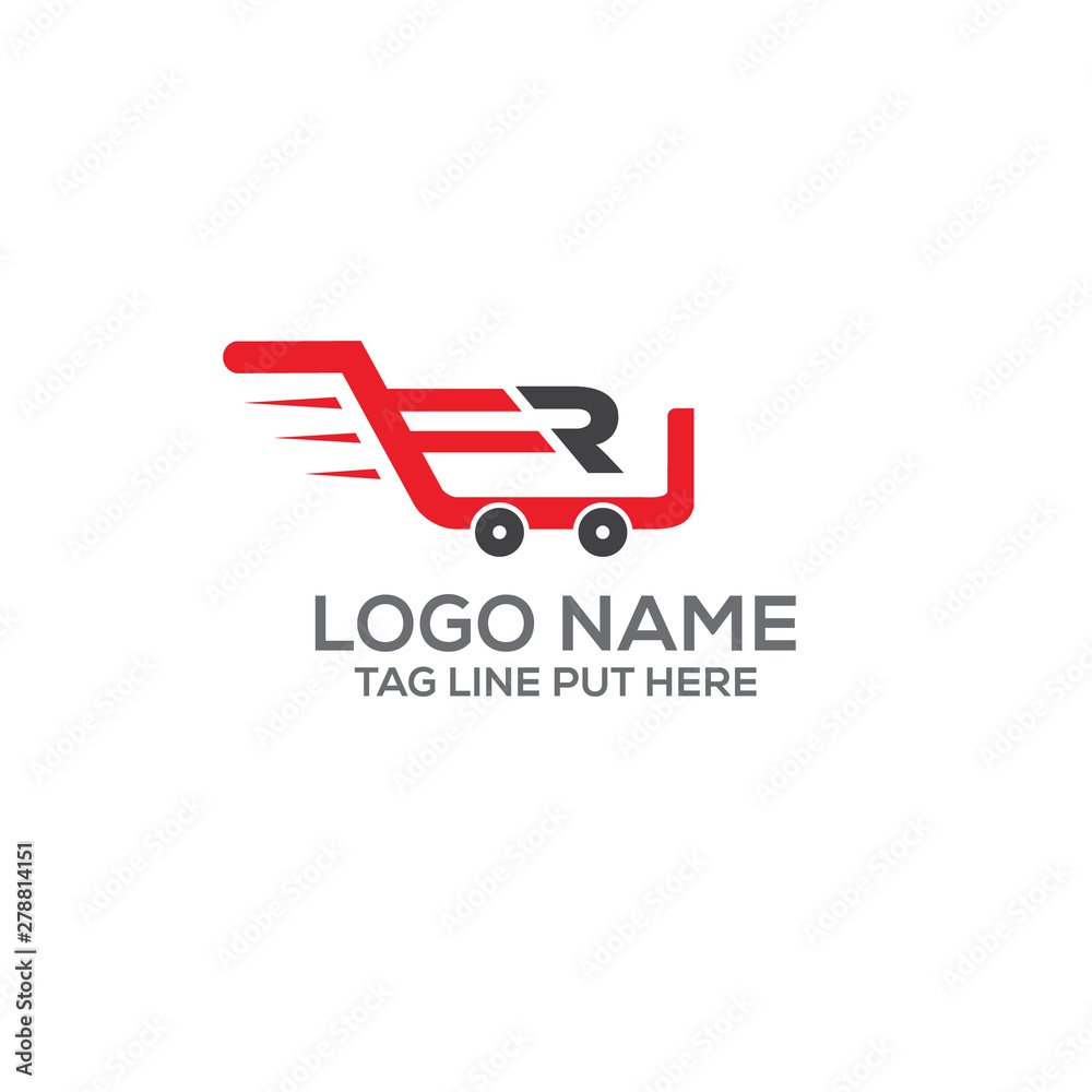 R LETTER SHOP CART LOGO/IDENTITY DESIGN FOR USE SHOP-CART Stock Vector ...
