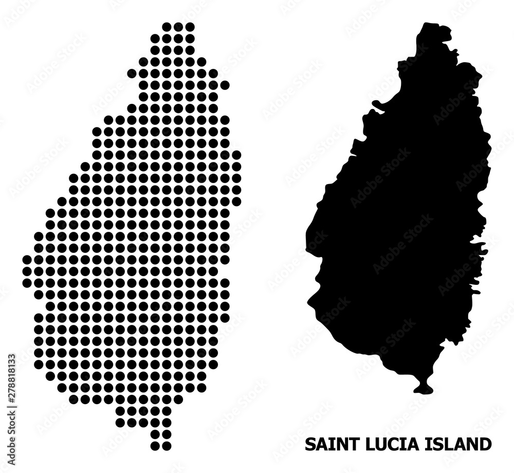 Pixelated Pattern Map of Saint Lucia Island Stock Vector | Adobe Stock