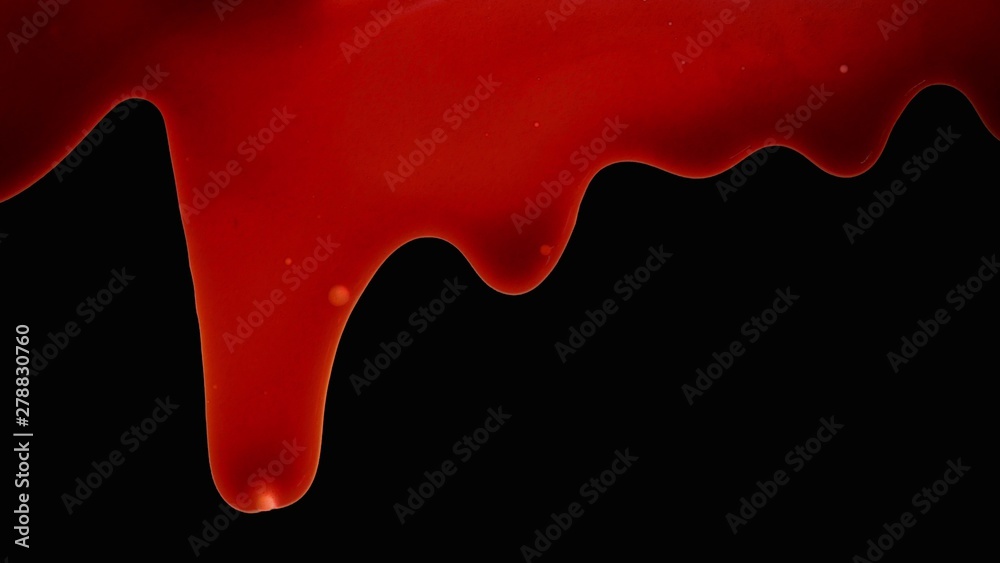 Blood dripping down from the top of the screen and covering all. Black ...