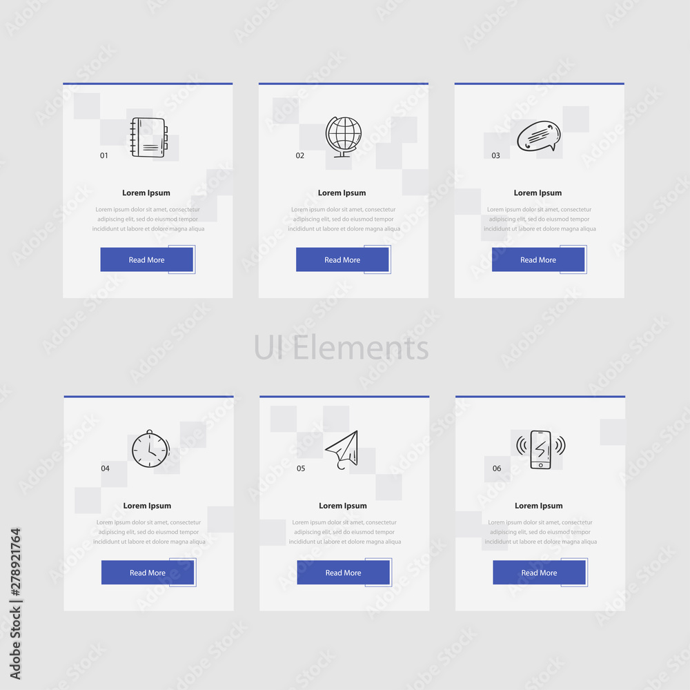 Business web cards template with text and icon. Website and application ...