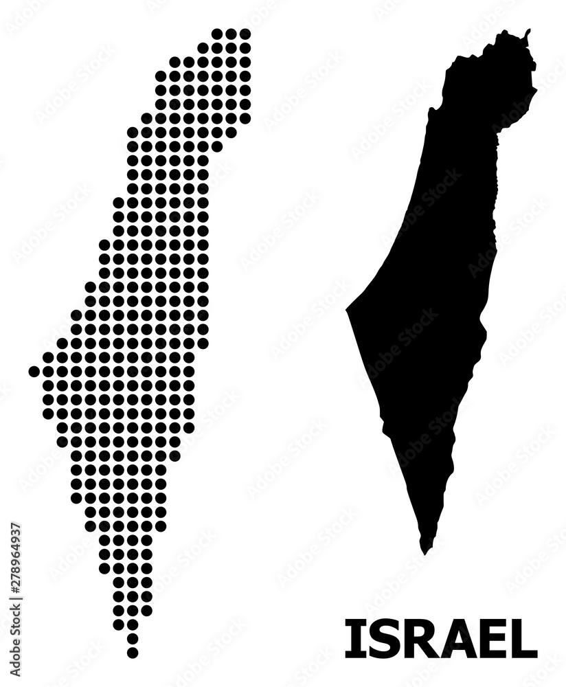 เวกเตอร์ Stock Pixel Pattern Map of Israel | Adobe Stock
