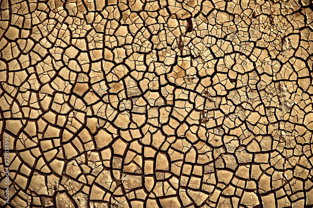 Desert. Aerial view of a beautiful cracks in the ground. texture, deep ...