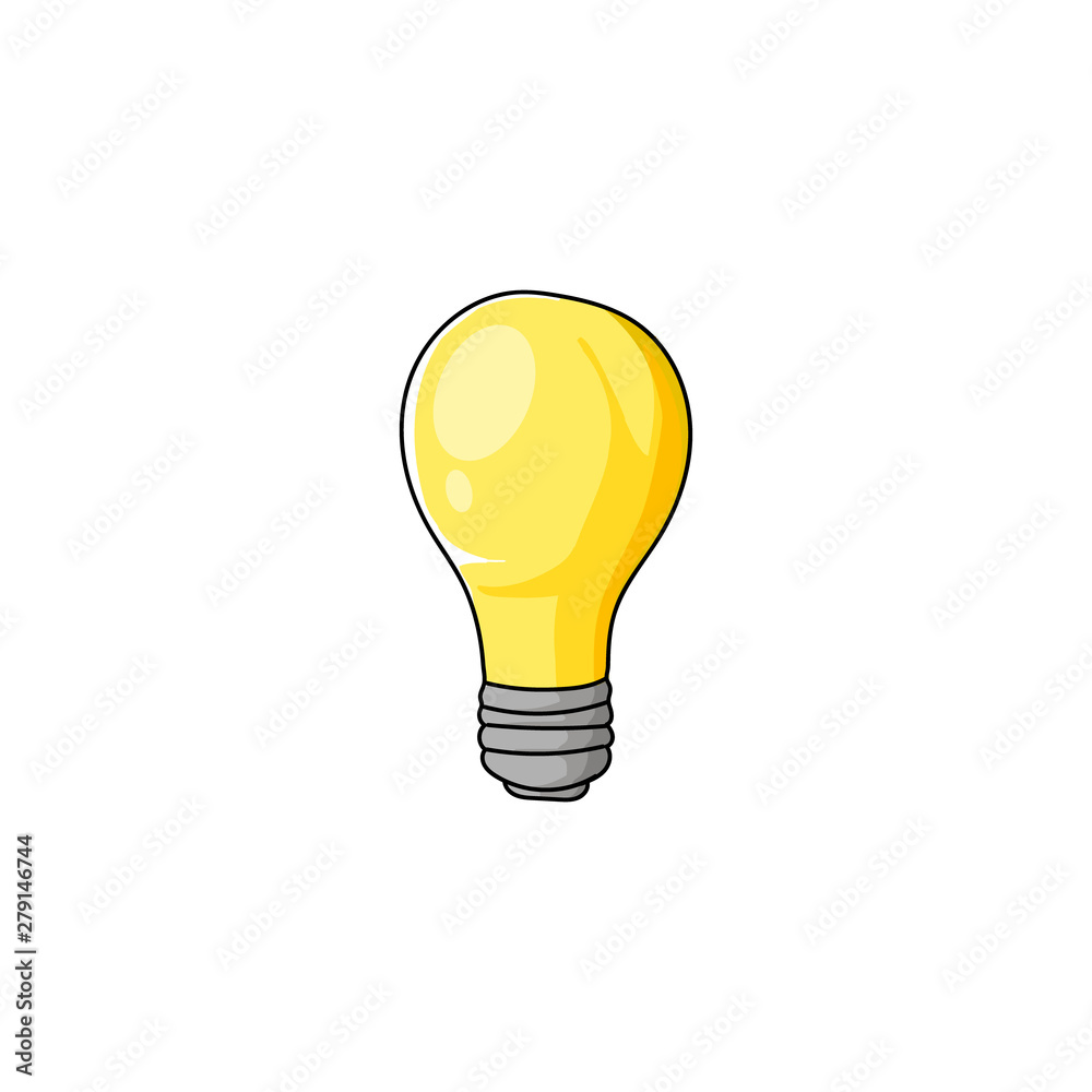 Hand drawn light bulb vector icon. Use it for your logos, diagrams and ...