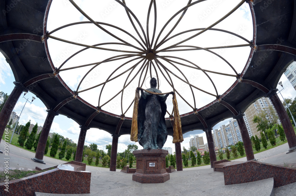 Monument and memorial park in memory of Chernobyl Disaster. Kiev Stock ...