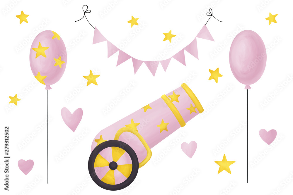 It's a girl. Party clip art set for babies, kids and baby shower ...