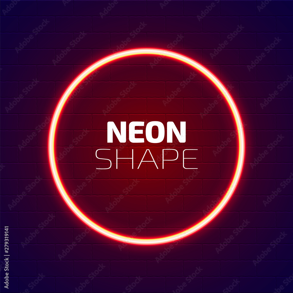 Realistic 3d neon frame on brick wall background. 80s Style lamp ...