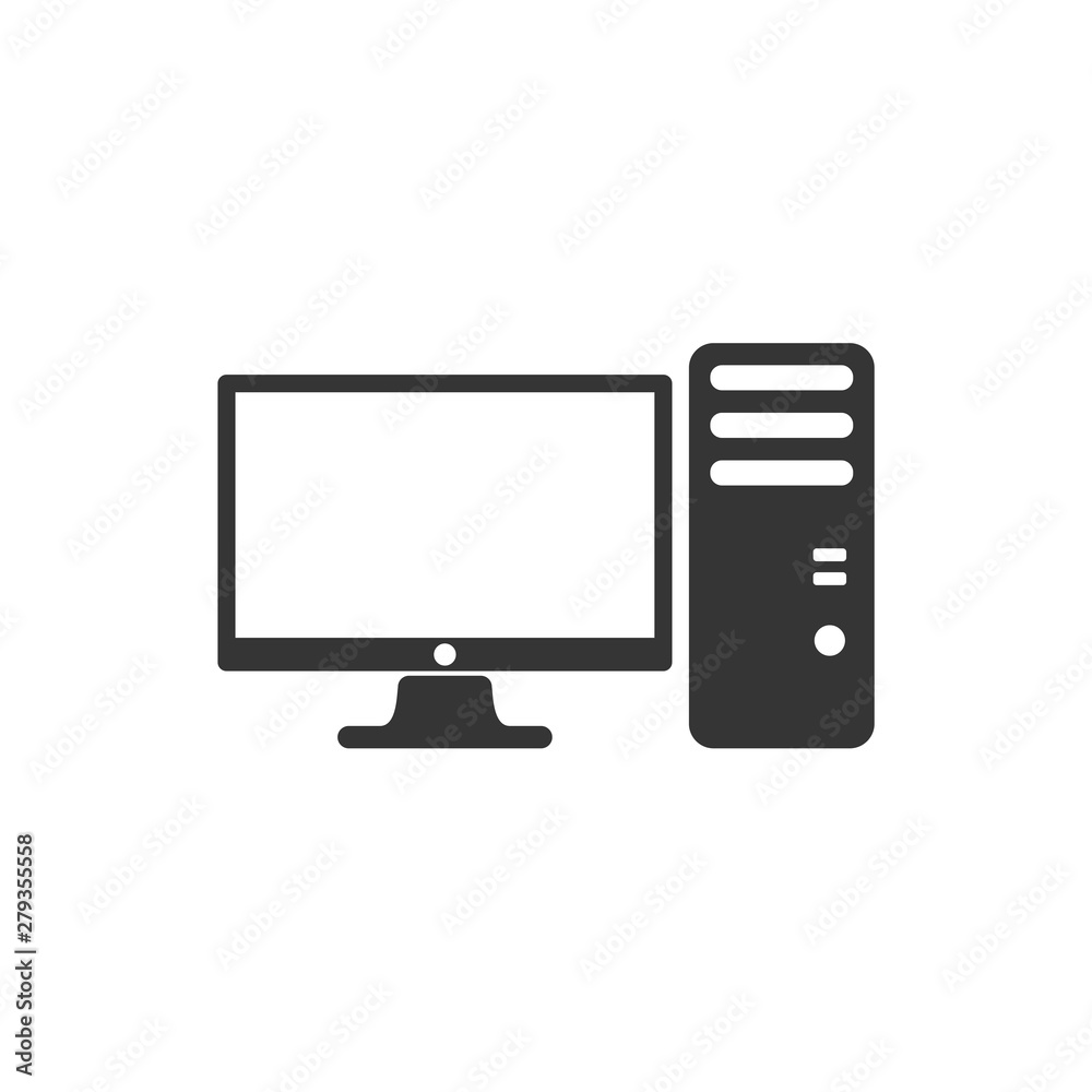 PC icon template color editable. PC symbol vector sign isolated on ...