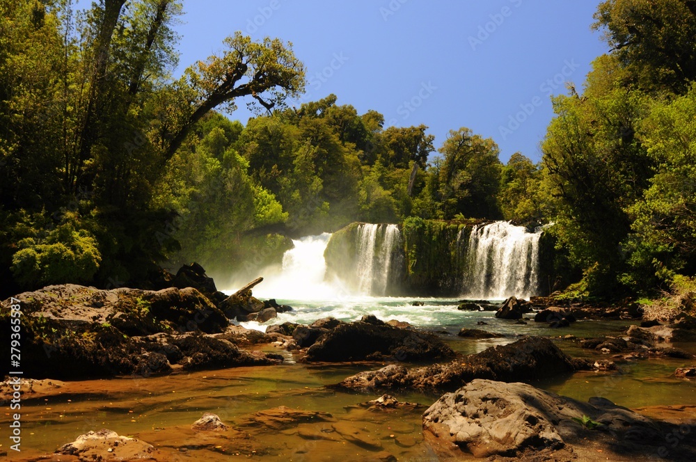 Waterfall at Huerquehue and Puyehue National Park, Pucon - Chile ...