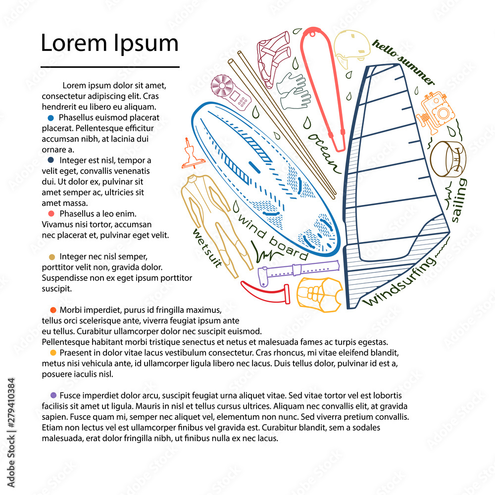 Everything for windsurfing, Round Design Template, outline round ...