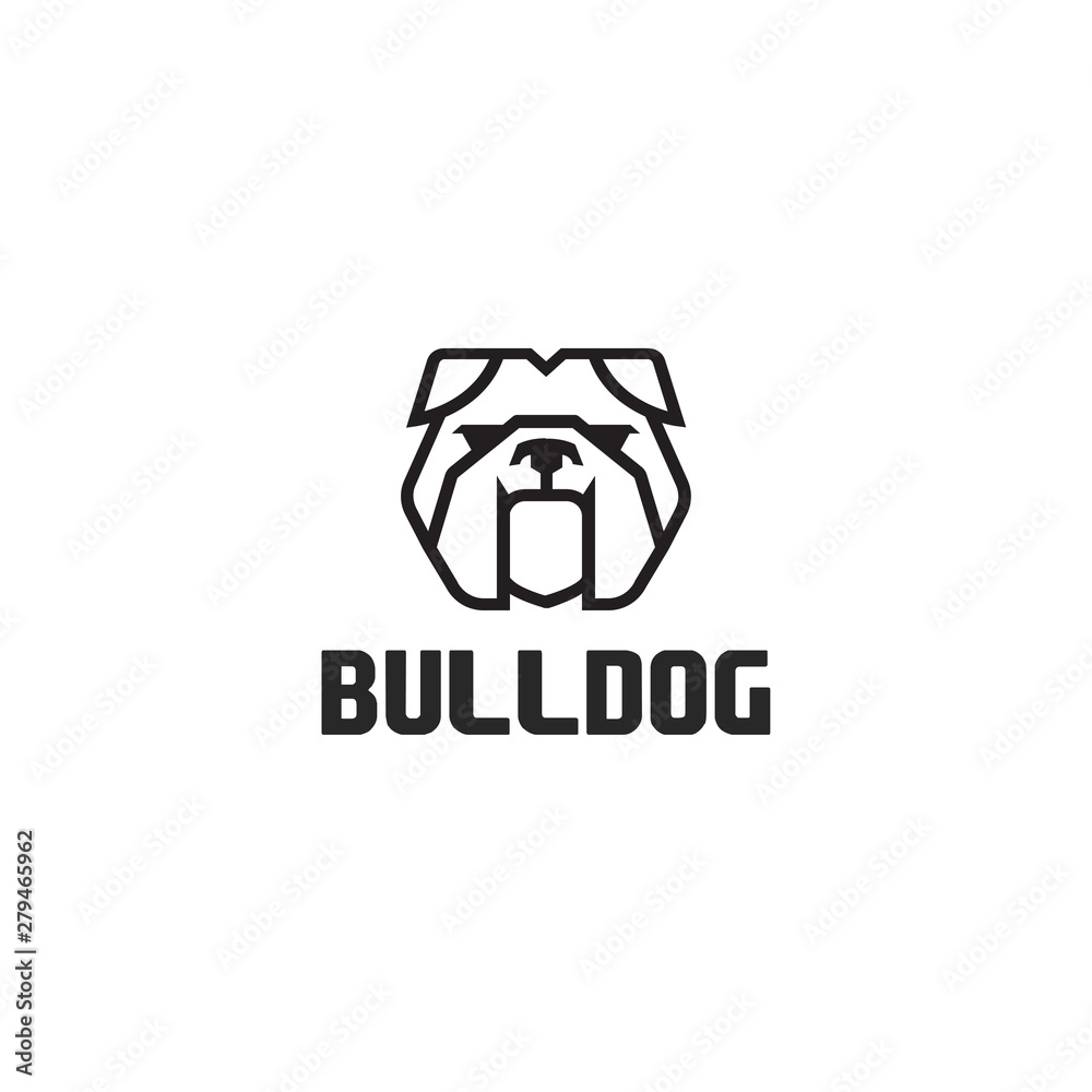 Bulldog logo vector design template in isolated white background Stock ...