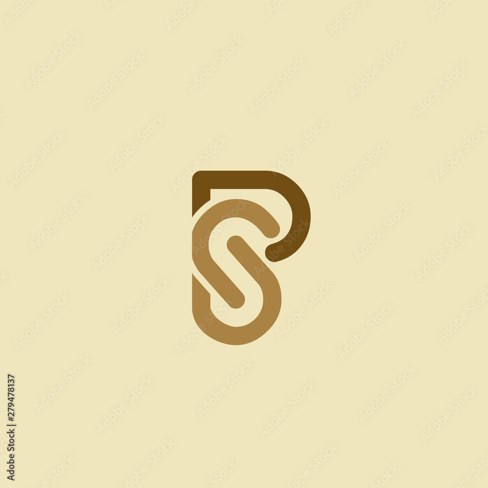 Modern Letter PS Logo Design Inspiration Stock Vector | Adobe Stock