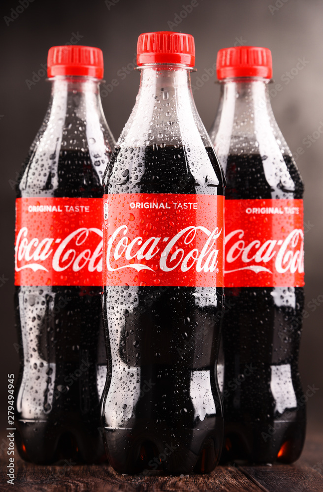 Bottles of carbonated soft drink Coca Cola Stock Photo | Adobe Stock