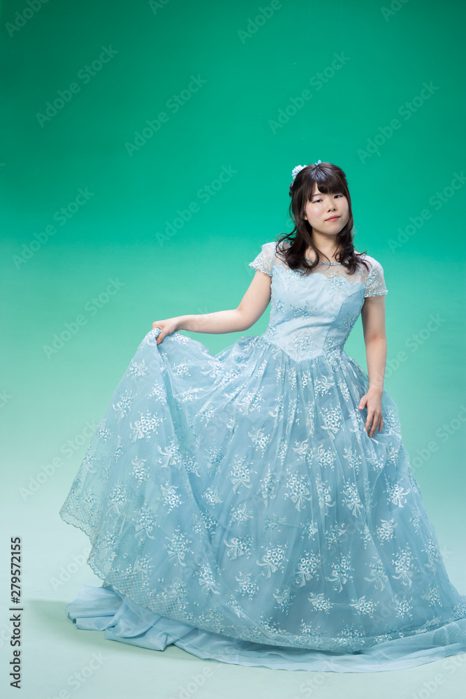 Chiba, Japan, 02/18/2019 , Japanese young model posing with a light ...