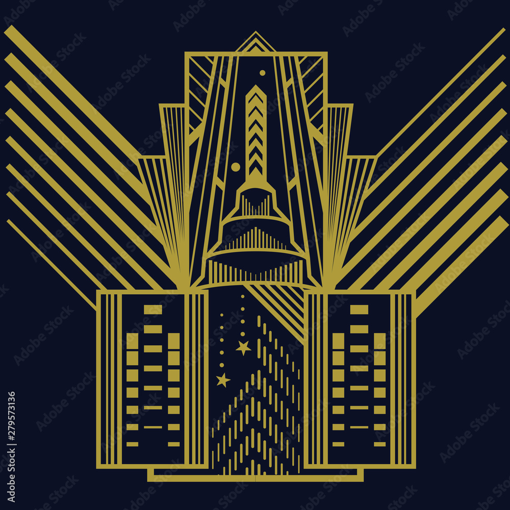 Art Deco Building Stock Vector | Adobe Stock