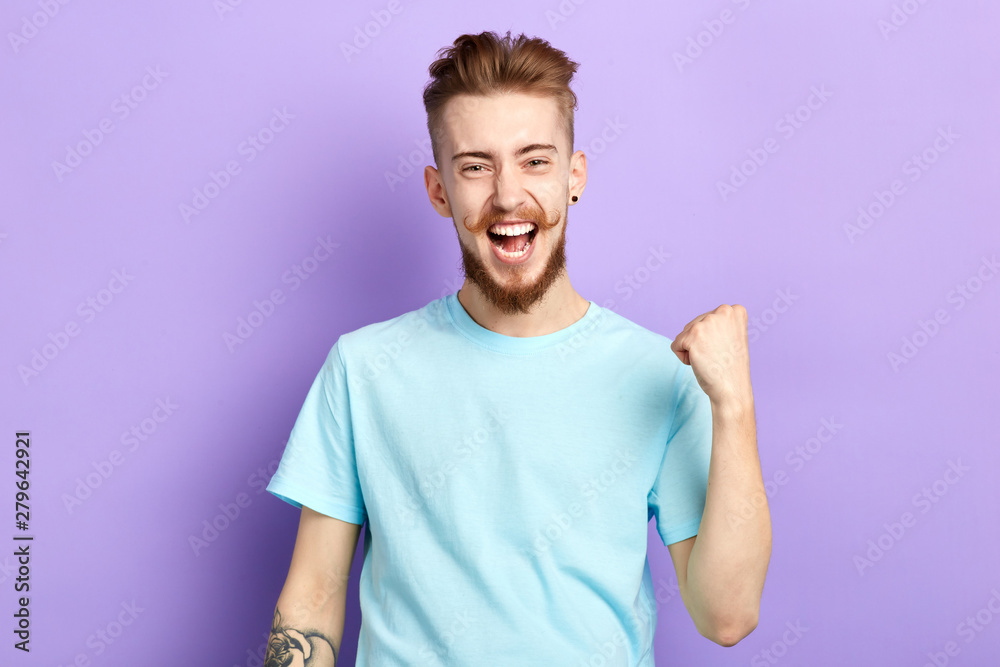 man is happy as he has passed exams successfully, expressing happiness ...