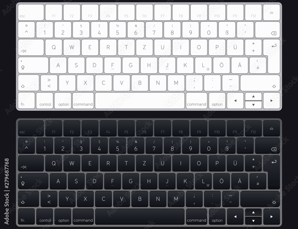 2 realistic keyboards. Vector graphic Stock Vector | Adobe Stock