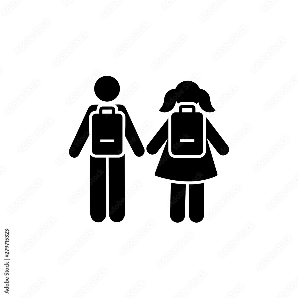 Man girl students classmates pictogram icon Stock Vector | Adobe Stock