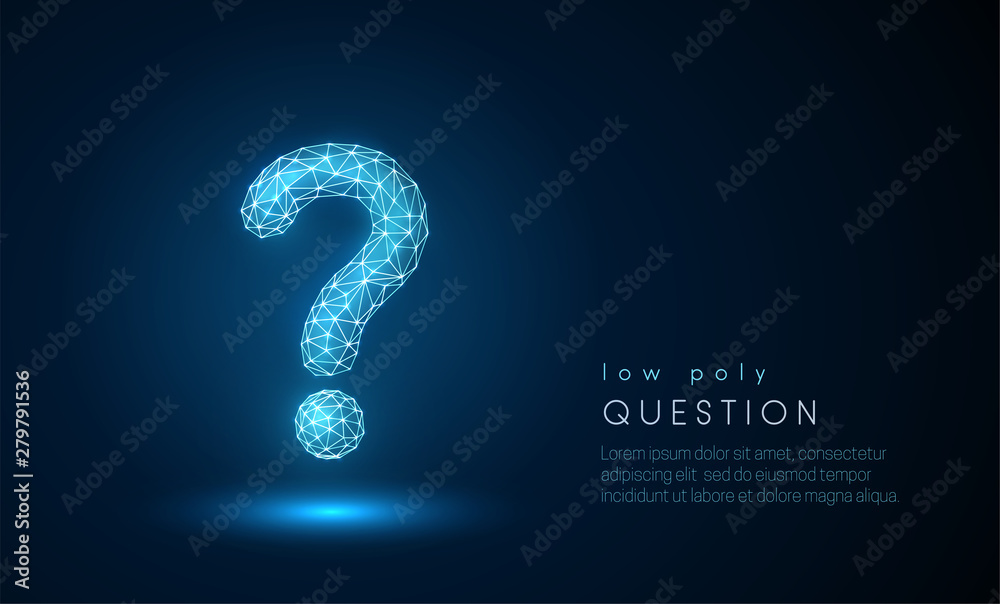 Abstract question mark. Low poly style design. Stock Vector | Adobe Stock