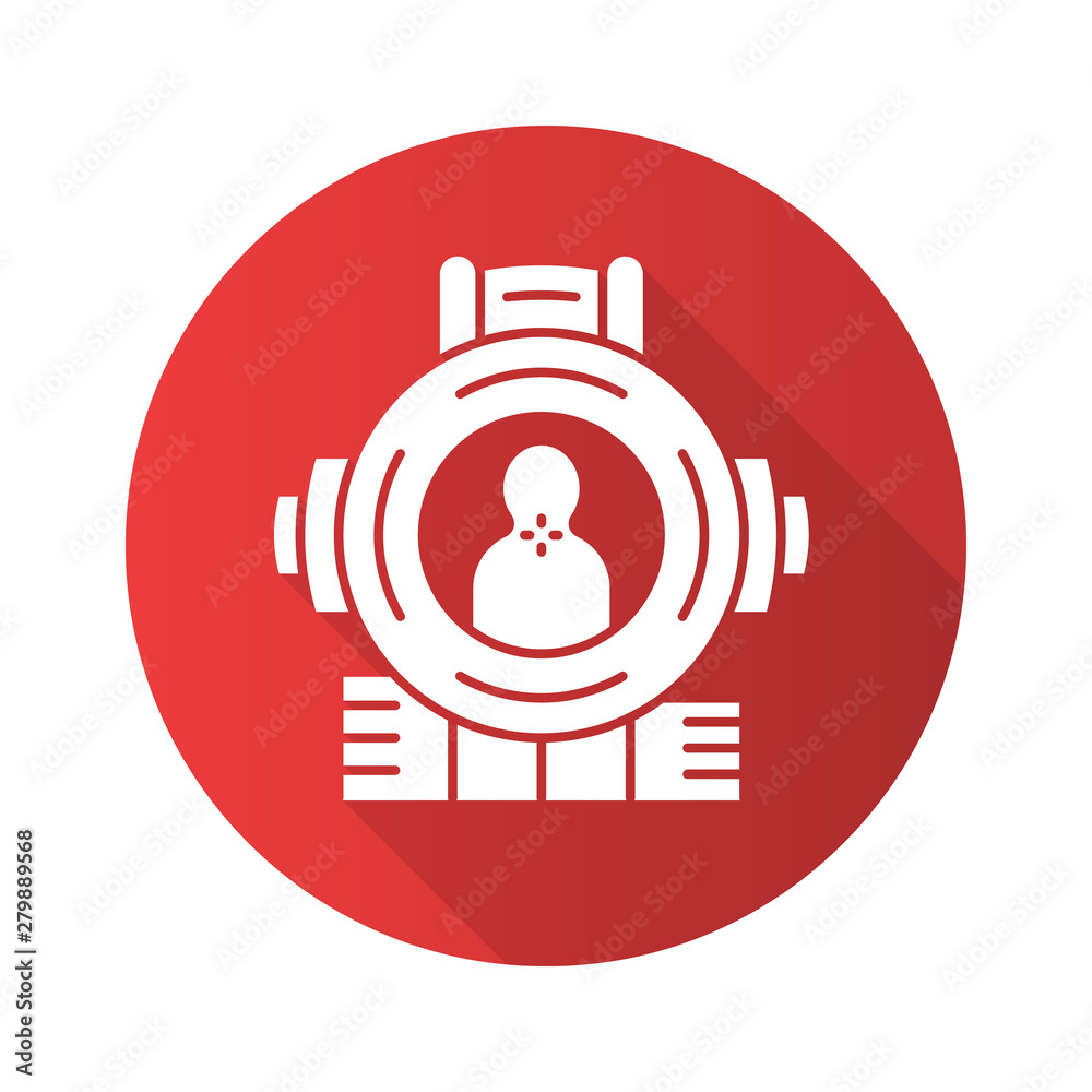 Shooting aim flat design long shadow glyph icon. Virtual video game ...