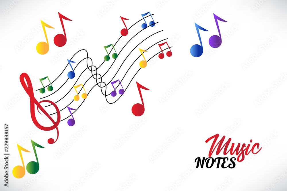 Music notes Stock Vector | Adobe Stock