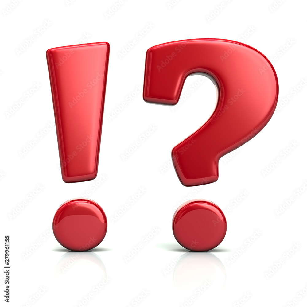 Red exclamation mark and question mark icon 3d illustration Stock ...