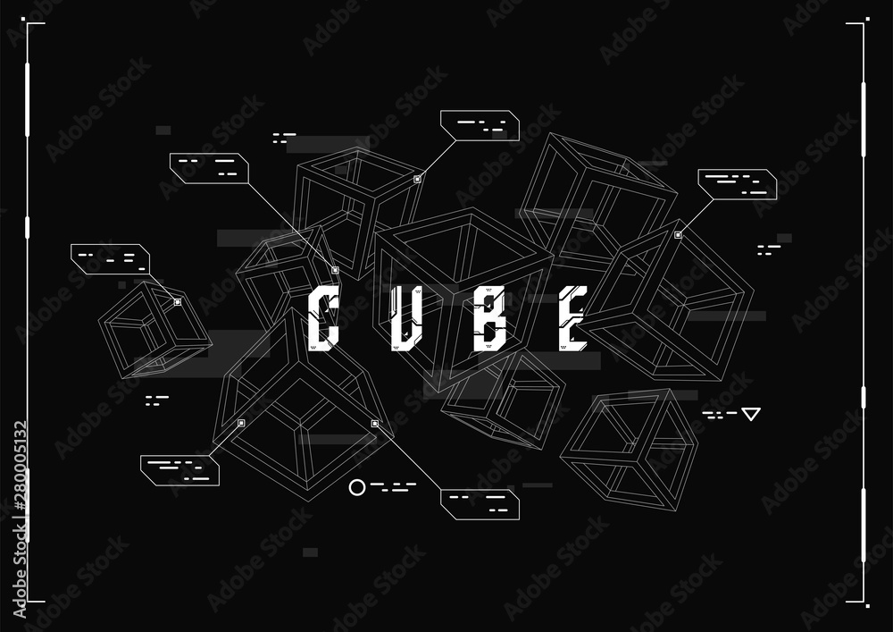 Futuristic poster with HUD elements. Template for web and print ...