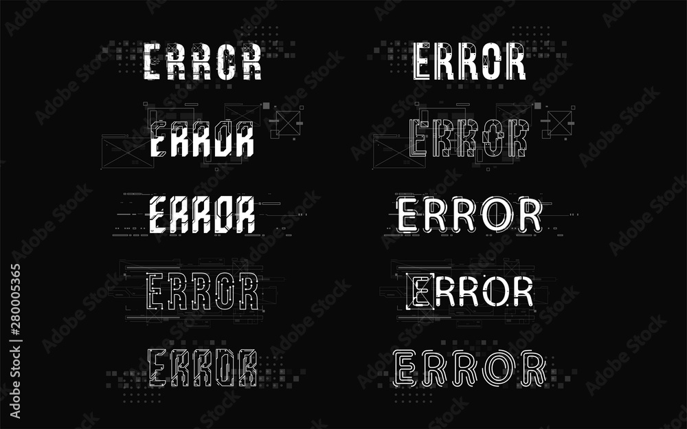Error. Conceptual Layout with HUD elements for print and web. Lettering ...