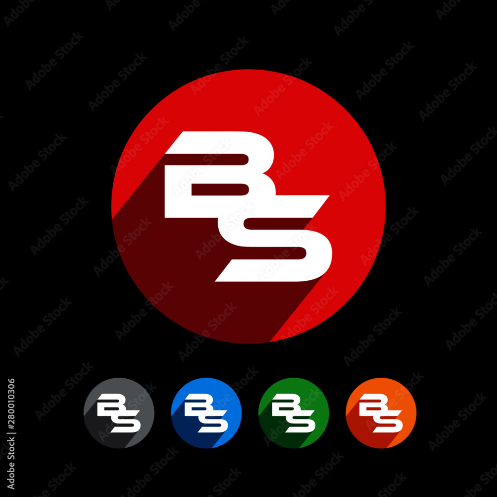 BS Letter Black Background Circle Shape Logo Stock Vector | Adobe Stock