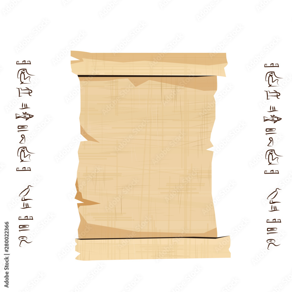 Ancient Egypt papyrus scroll cartoon vector illustration. Egyptian ...