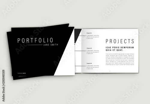 Black and White Portfolio Layout Stock Template | Adobe Stock