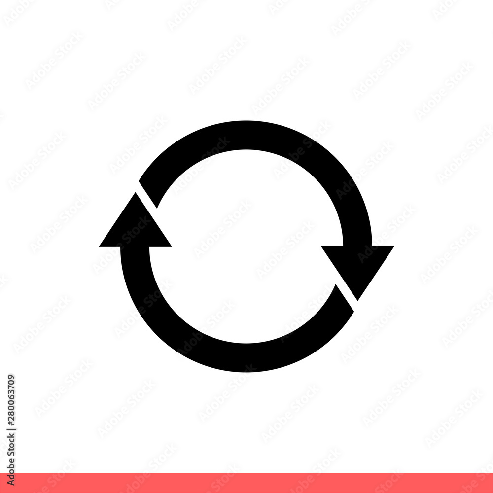 Repeat icon, loop symbol. Simple, flat design isolated on white ...