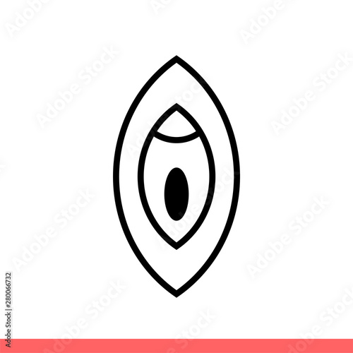 Vagina icon, woman organ symbol. Simple, flat design isolated on white background for web or ...