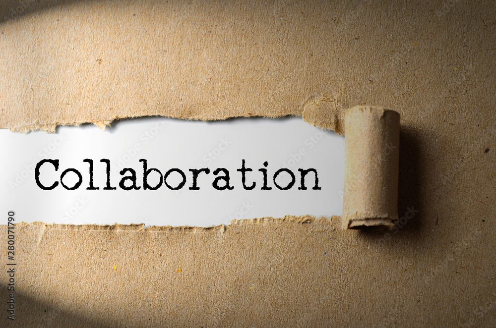 Torn paper with word Collaboration Stock Photo | Adobe Stock