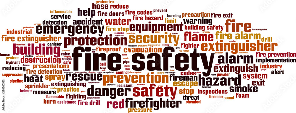 Fire safety word cloud Stock Vector | Adobe Stock