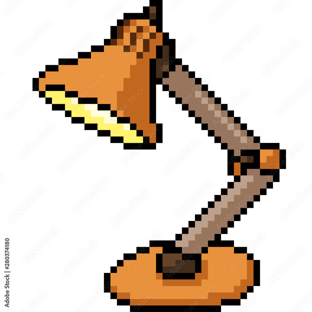 vector pixel art desk lamp Stock Vector | Adobe Stock