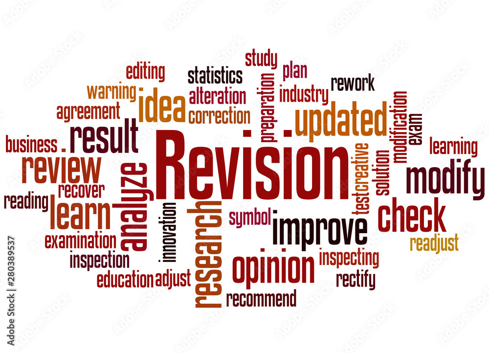 Revision word cloud concept Stock Illustration | Adobe Stock