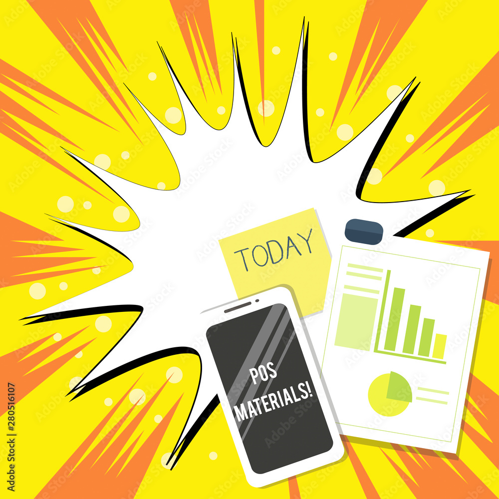 Text sign showing Pos Materials. Business photo text Specialized form ...