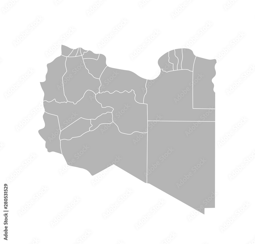 Vector isolated illustration of simplified administrative map of Libya ...