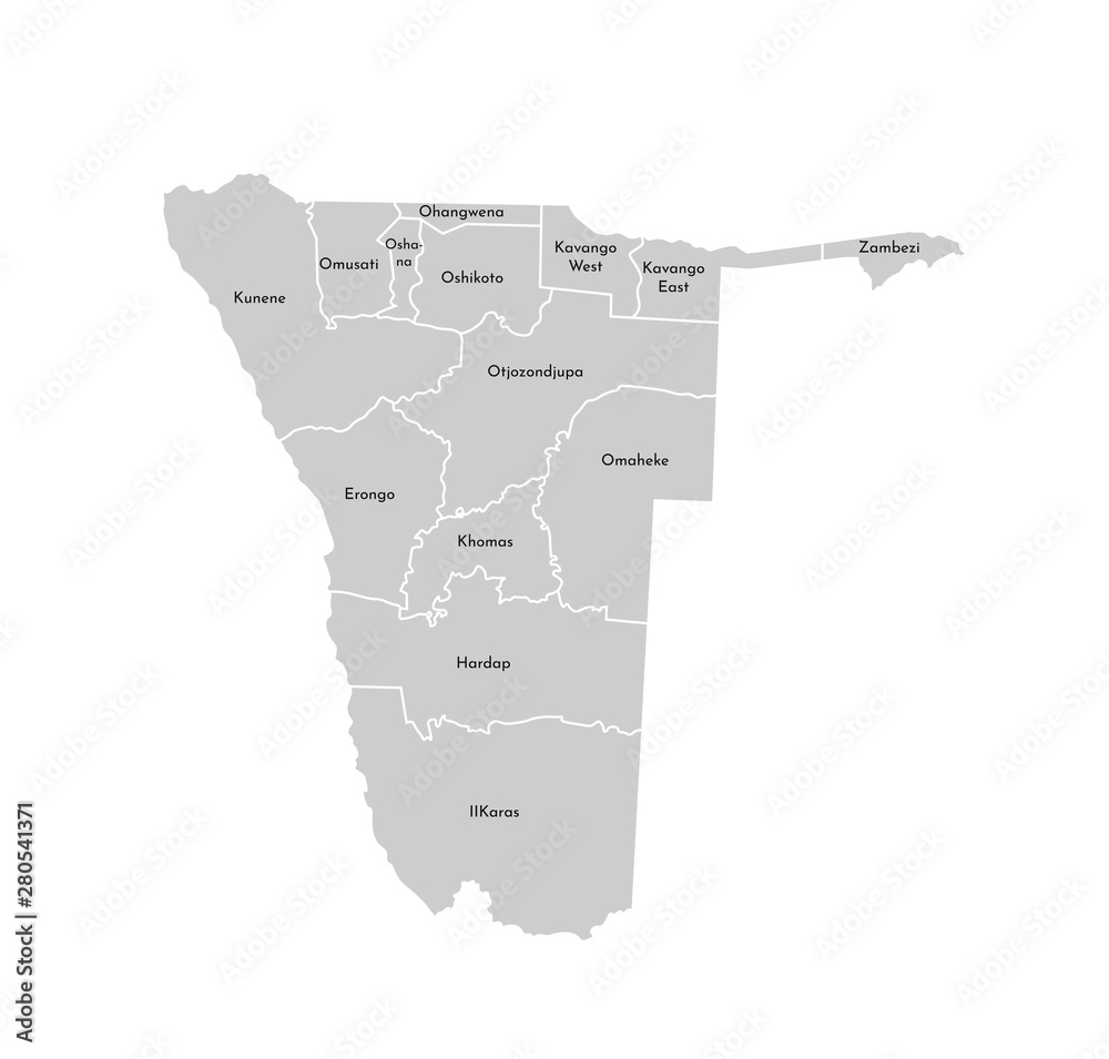 Vector isolated illustration of simplified administrative map of ...