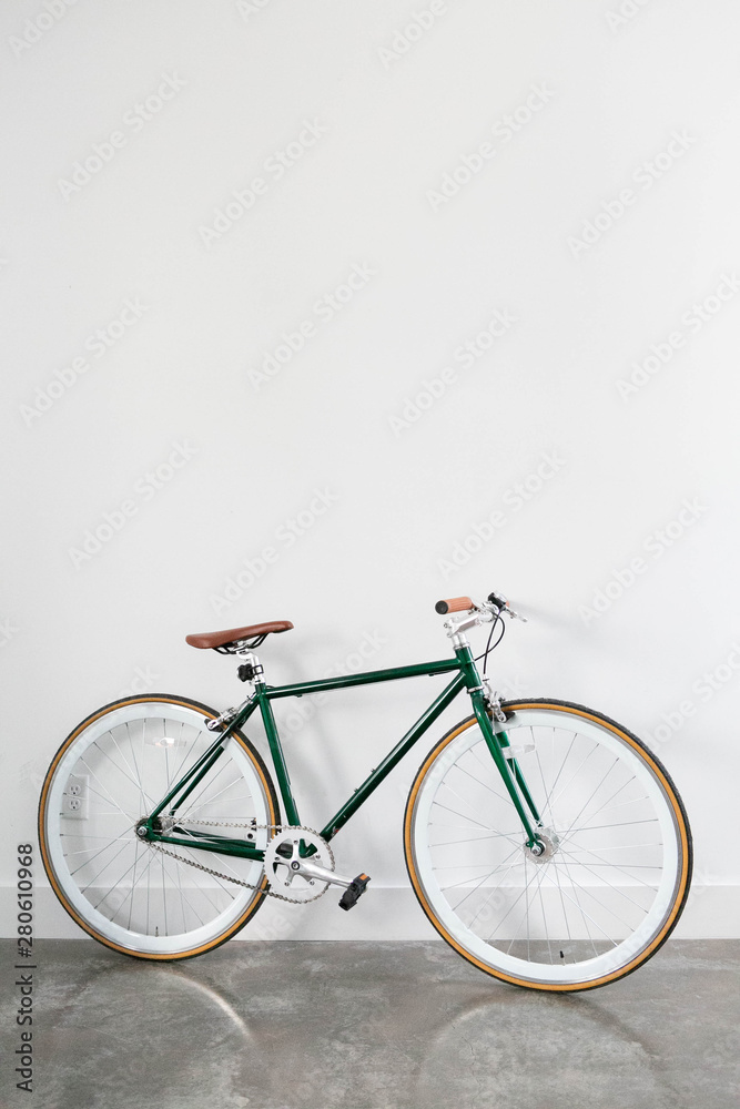 Fixed Green and Brown Bicycle in Modern Home, Fixie Bike inside hous e ...