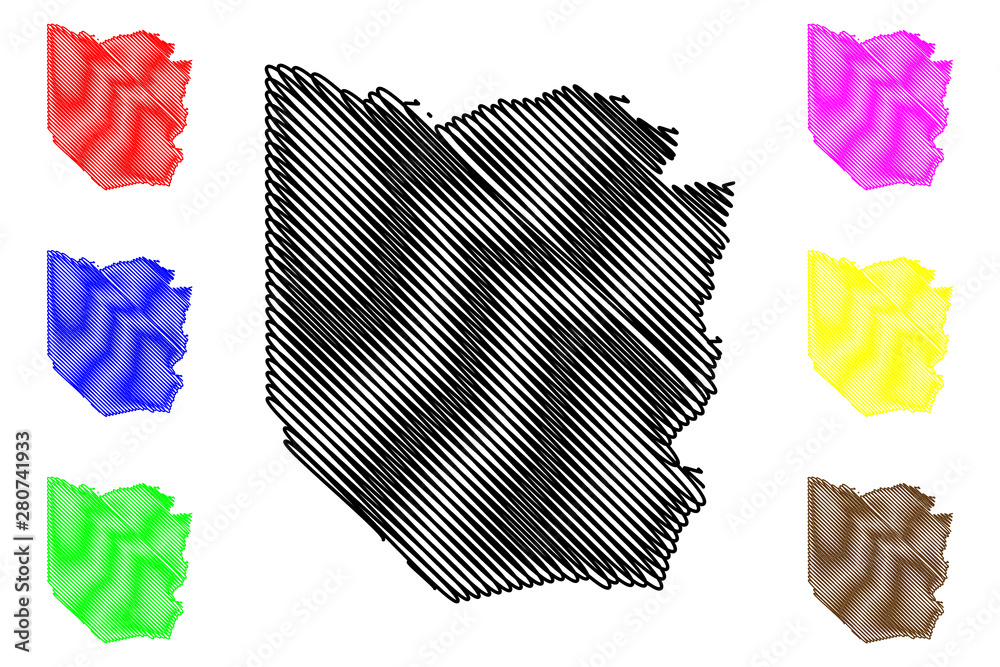 Western Province (Provinces of Zambia, Republic of Zambia) map vector ...