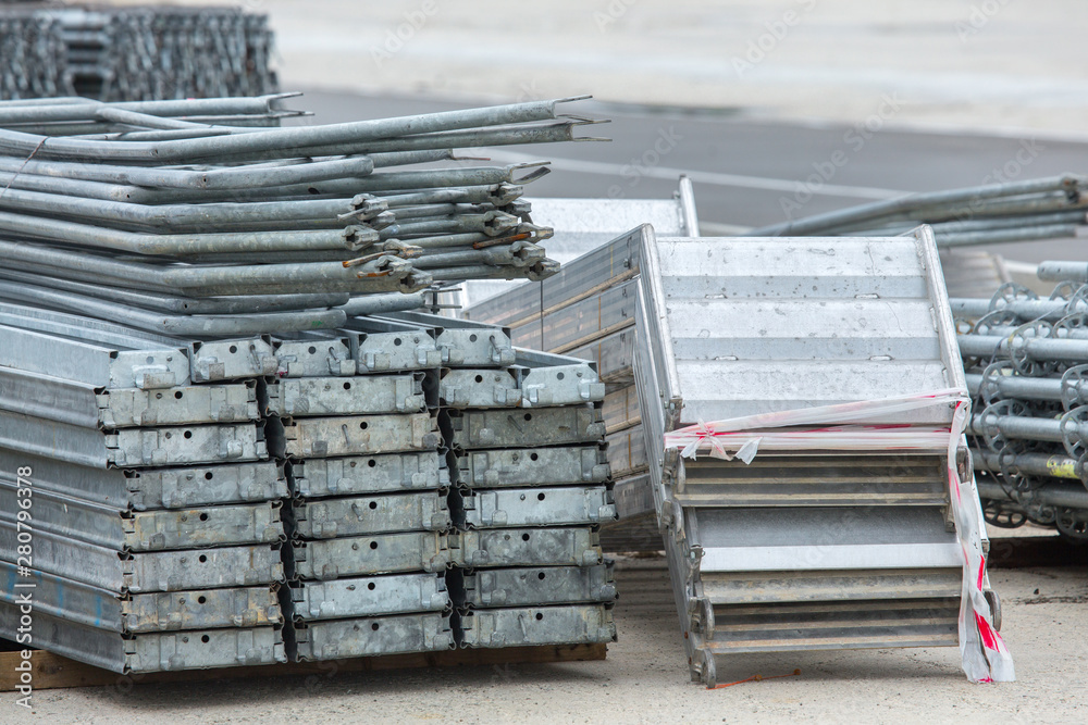 Openair storage of galvanized steel and aluminum frames, ladders, and ...