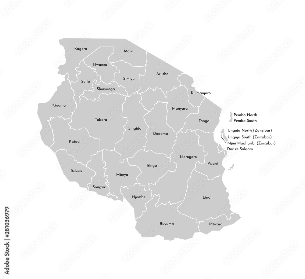 Vector isolated illustration of simplified administrative map of ...