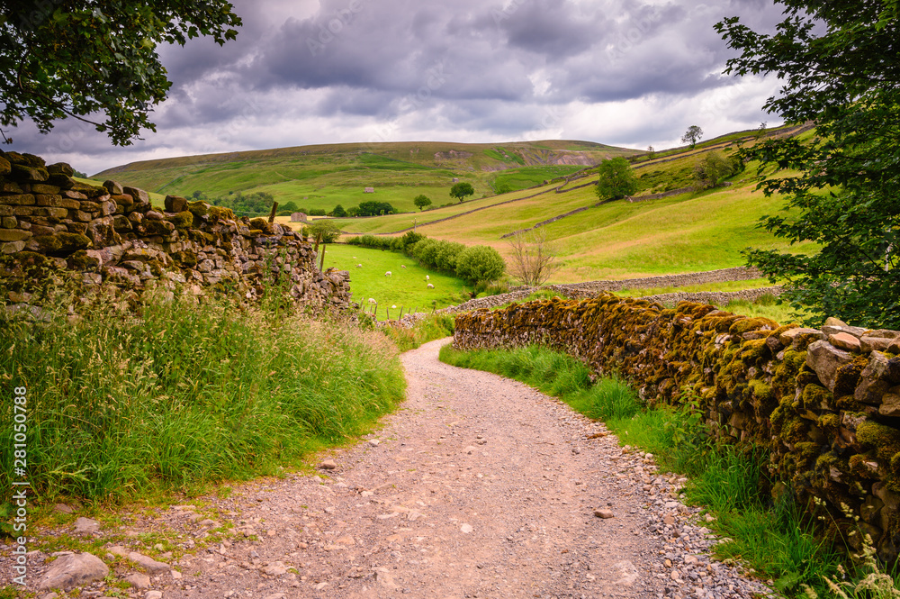 Bridleway in Upper Swaledale, one of the most northerly dales in the ...