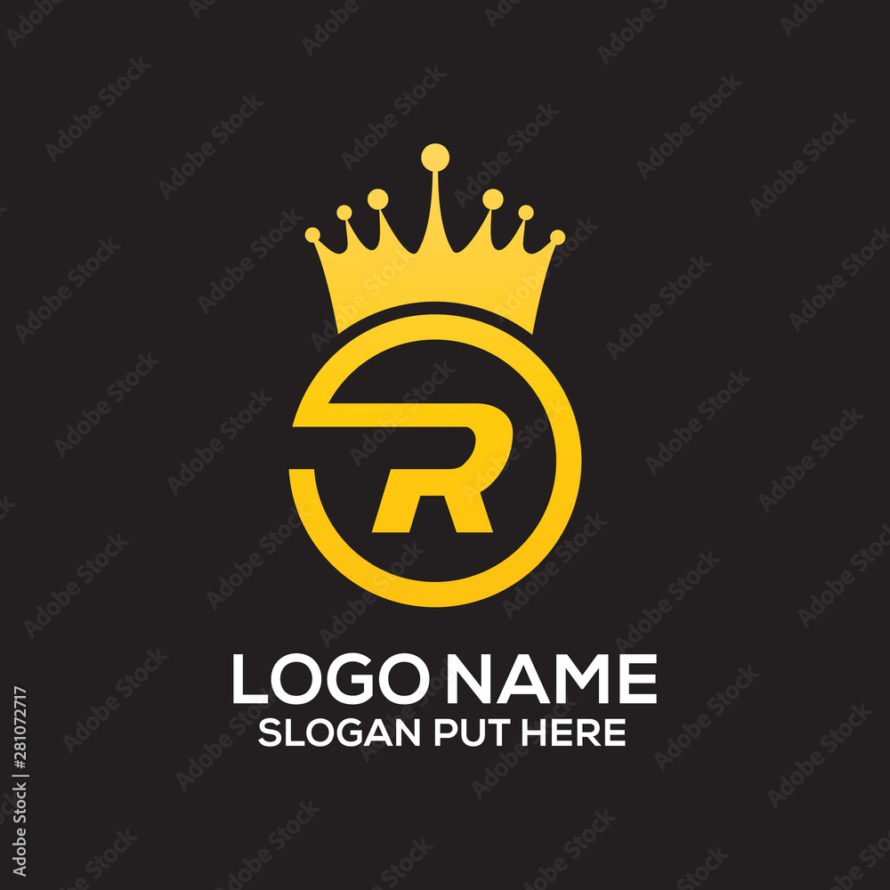 R Letter royal logo design template Stock Vector | Adobe Stock