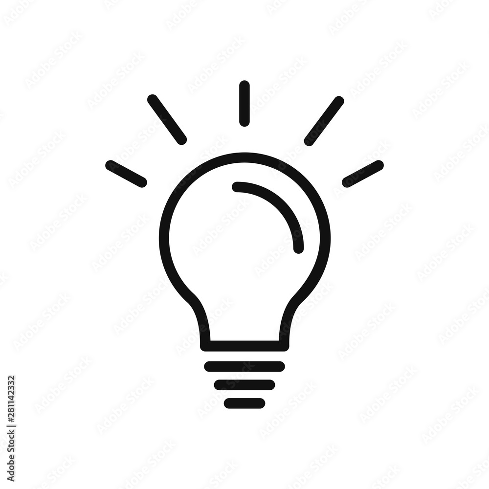 Light bulb icon vector. Simple light bulb sign in modern design style ...