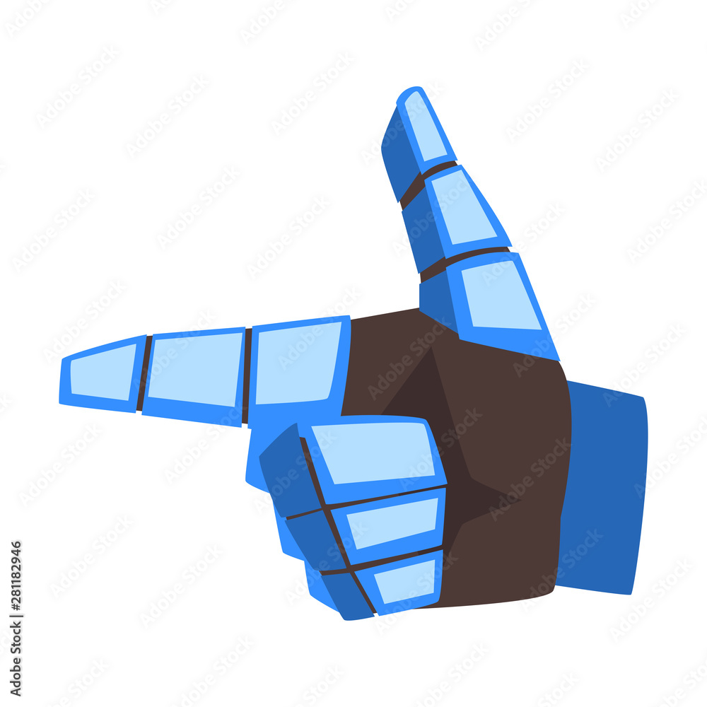 Robot Hand with Pointing Finger, Mechanical Palm Showing Gun Gesture ...
